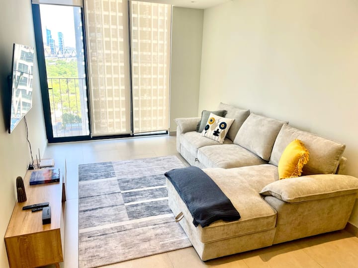 Arboleda Minimalist Apt 1br W/kitchenette 3 Guests - San Pedro Garza García