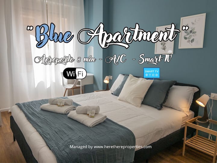 [Appartement Bleu] Aéroport 8 Min • A/c • Smart Tv - Gênes
