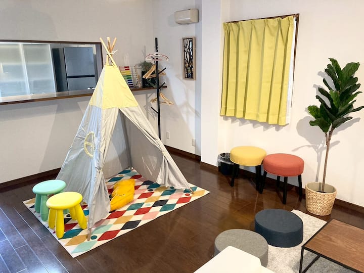 京セラまで歩ける！子供テントでワクワク!駐車場付戸建(最大12名)　Cs19 - 오사카시