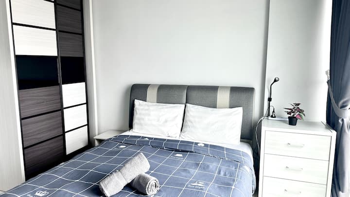 [New] 2br Lively City View Family Suite#airport - Balik Pulau