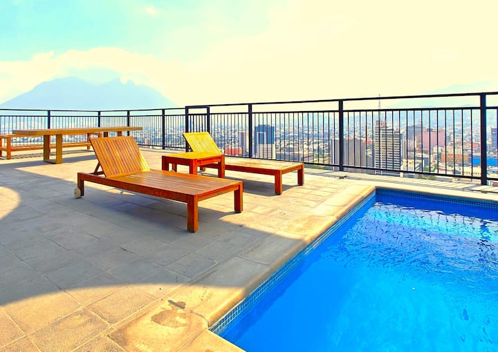New Luxury Loft @ Downtown W/pool + Gym + Ac - Monterrey