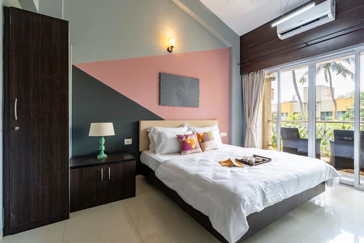 Cozy 2bhk Sky By Affcasa Nr Anjuna Beach With Pool - Anjuna