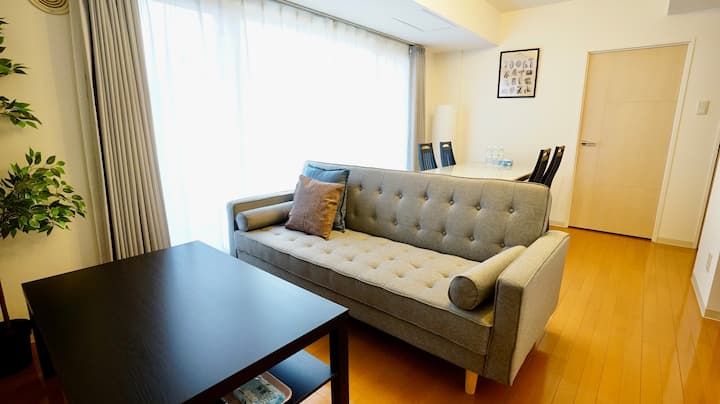 Riverside/parkside, Max 6 Ppl/50㎡/2 Bed/1 Sofa Bed - Sapporo