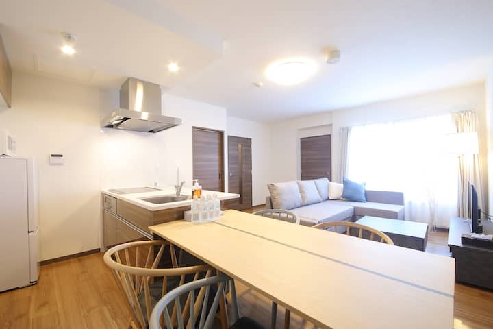 9min To Station/max 7 Ppl/56㎡/3 Bed/1 Large Sofa - Hokkaido