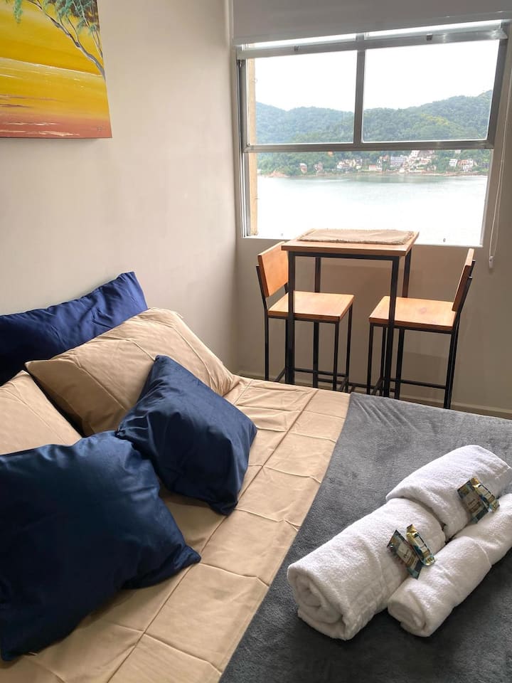 Vista Mar: Ar | Wi-fi | Enxoval Completo - Santos