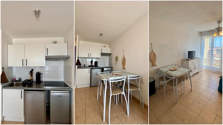 Appt T2 Climatisé 4 Pers. - Clim, Parking, Balcons - Sète