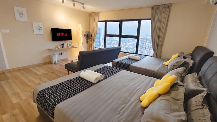 Sunbeam Arte Cheras/netflix/city View/7pax/mrt6min - Cheras