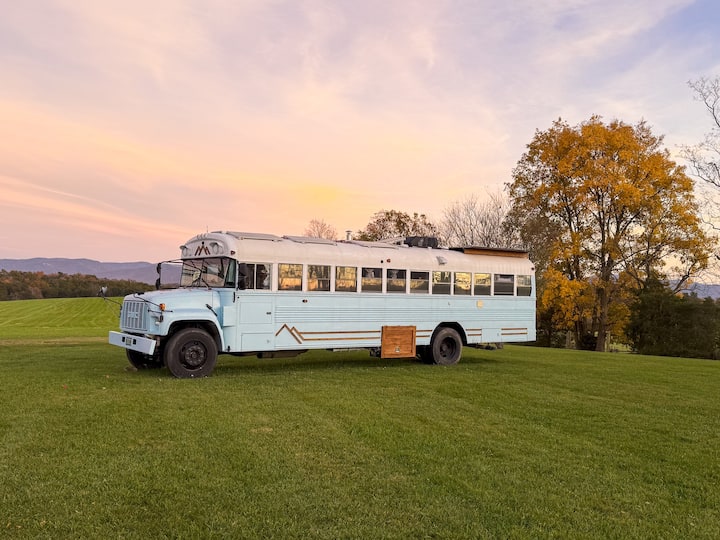 Fully Converted School Bus With Stargazing Rooftop - 버지니아