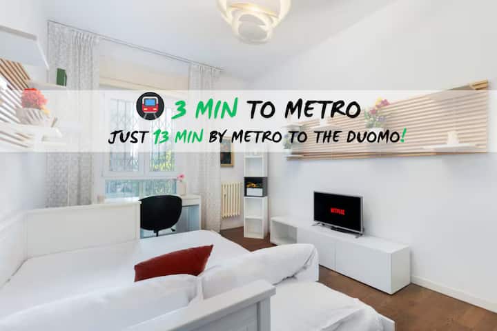[3 Chambres 2 Salles De Bain] à 3 Min Du Métro M1 - Milano