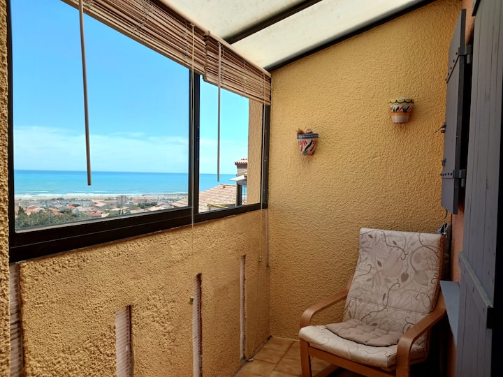 The Sun Piscine Tennis 5 Pers Vue Mer Parking - Vendres