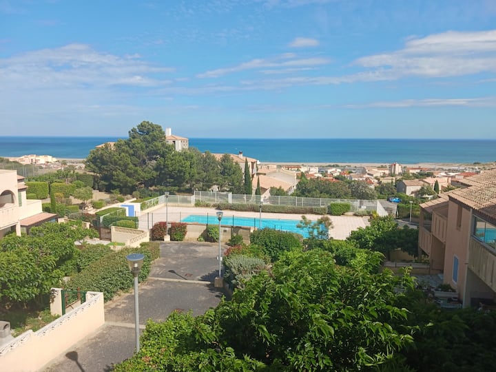 The Sun Piscine Tennis 5 Pers Vue Mer Parking - Saint-Pierre-la-Mer