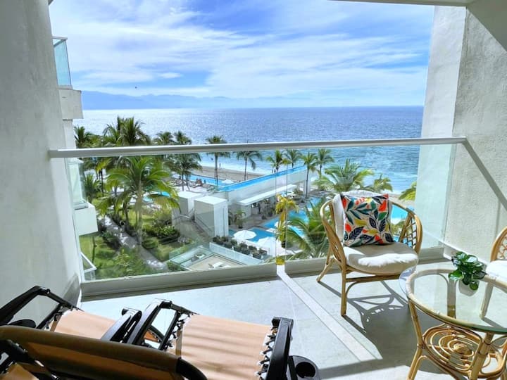 Fantástico Apto|frente Al Mar|1br 2ba|piscinas|gym - Mexico