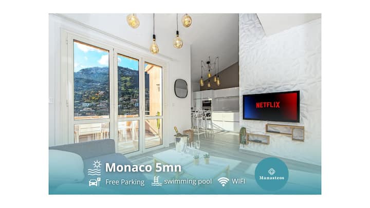 Porte De Monaco - Terrasse Vue Mer - Parking - Cp - Plage de Monaco (Larvotto)