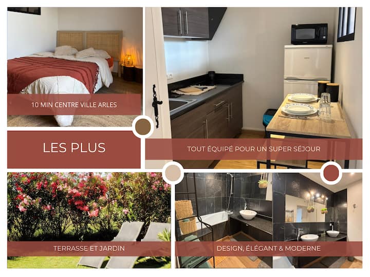 Studio 2 Pers Clim Jardin Spa Centre Arles à 10mn - Arlés