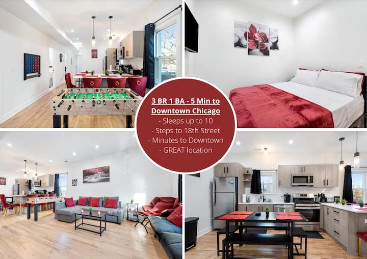 Modern 3 Br Apt - 5 Mins To Downtown Sleeps 10 - Humboldt Park - Chicago