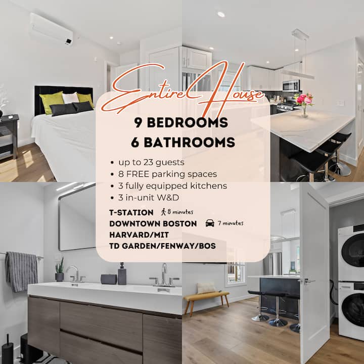 New 9br6bth Parking|mit|harvard|boston|walk To T - Massachusetts