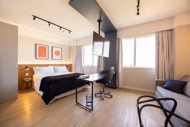 Std_1302 - Stylish Flat With Ac, Wifi And Cable Tv - Barueri