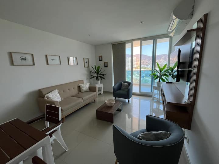 Apto Para 8 Con Acceso A La Playa/hermoso Edificio - Santa Marta, Colombia