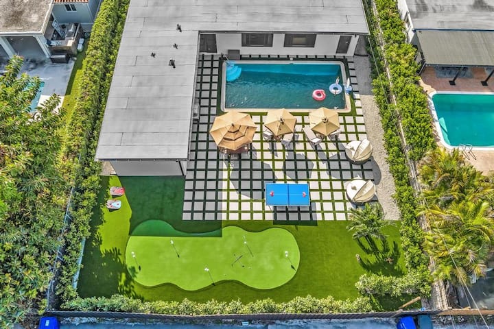 Lux Villa W/htd Pool, Gym, Games, Golf, Near Beach - Hollywood, FL