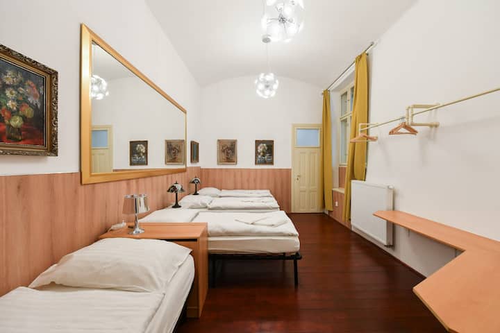 4 Single Beds, 1 Bedroom, Kitchen, Dining Room - براغ