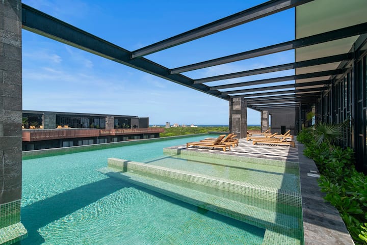 Depto Vista Al Mar Desde Rooftop Acceso Beachclub - Riviera Maya