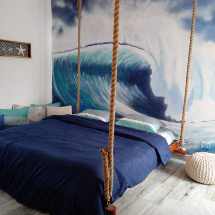 The Blue Whale - Artistique 3-chambre Appartement - Pondichéry