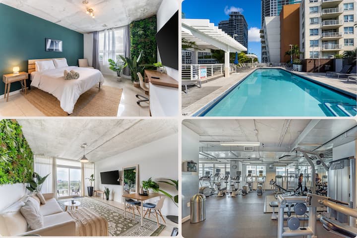 1br Miami Retreat W/bbq, Pool, & Skyline Views - Miami