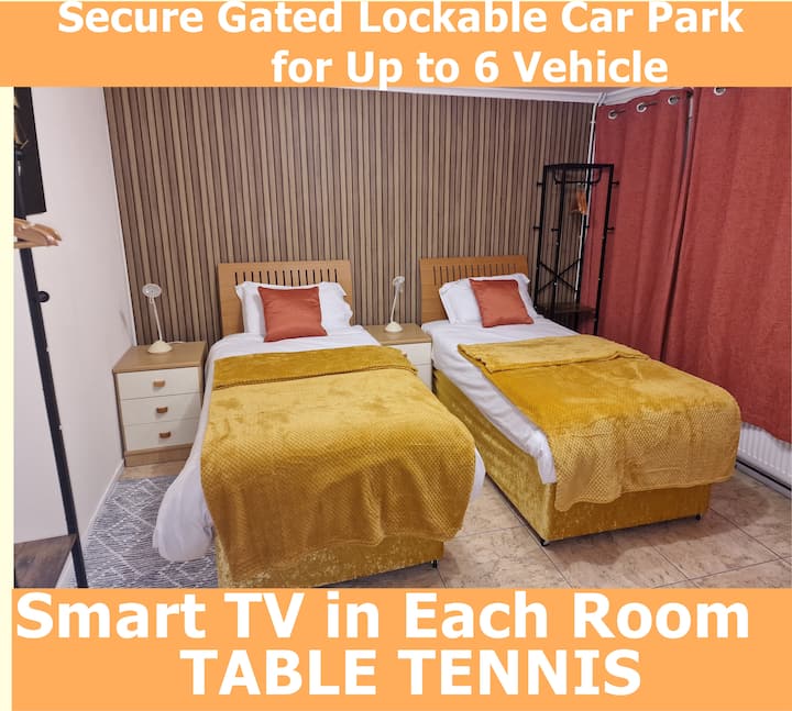 Nightrest Homes 4bedroom Smarttv In Room / Parking - London Luton Airport (LTN)