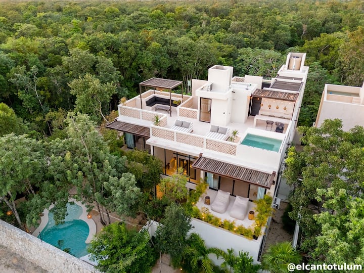 Luxury 7 Bed Jungle Villa Rooftop View - メキシコ