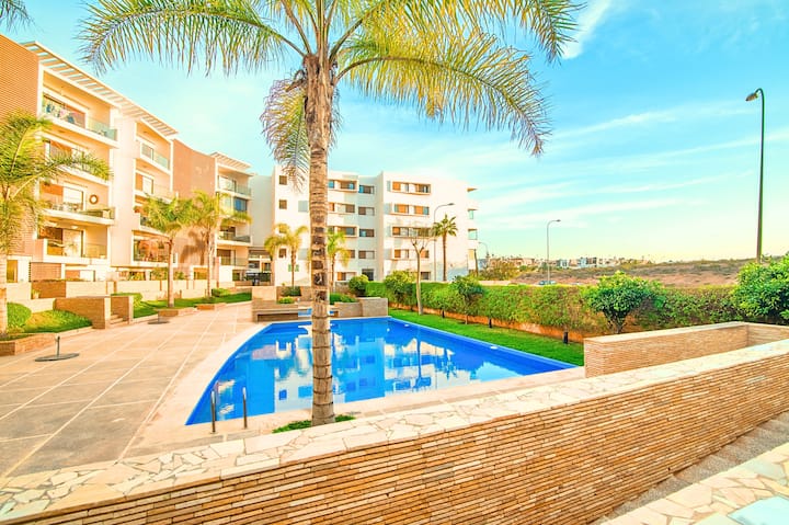 Pool View & 5 Min Beach Luxury Apart Agadirbay - Agadir