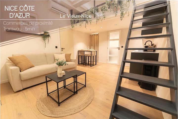 Jh Charmant Duplex Vieux Nice, Wifi, Climatisation - Niza