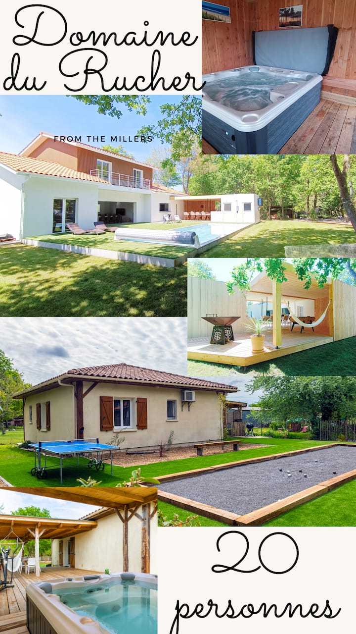Domaine Du Rucher Piscine Et Spa 20 Personnes - Biscarrosse