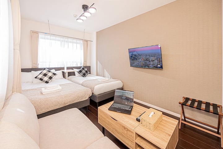 2 Beds Apt W/ Wifi Near Skytree, Easy To Transport - Ueno