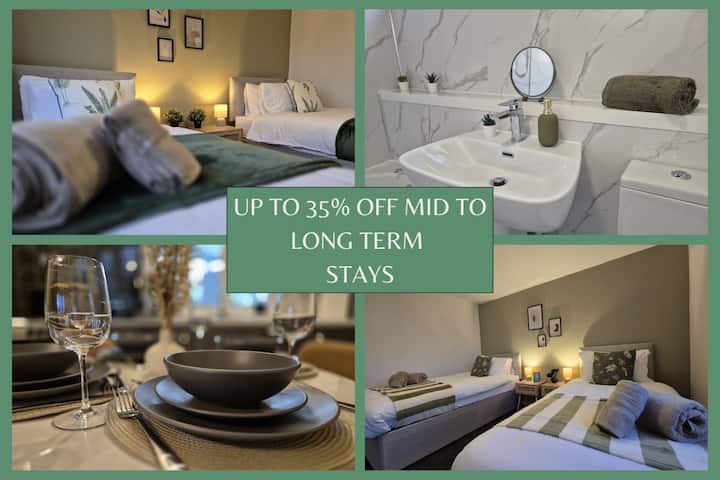 35% Off Long Term Stays! 4 Bed, 2 Bath, Pkg, Wi-fi - Wolverhampton