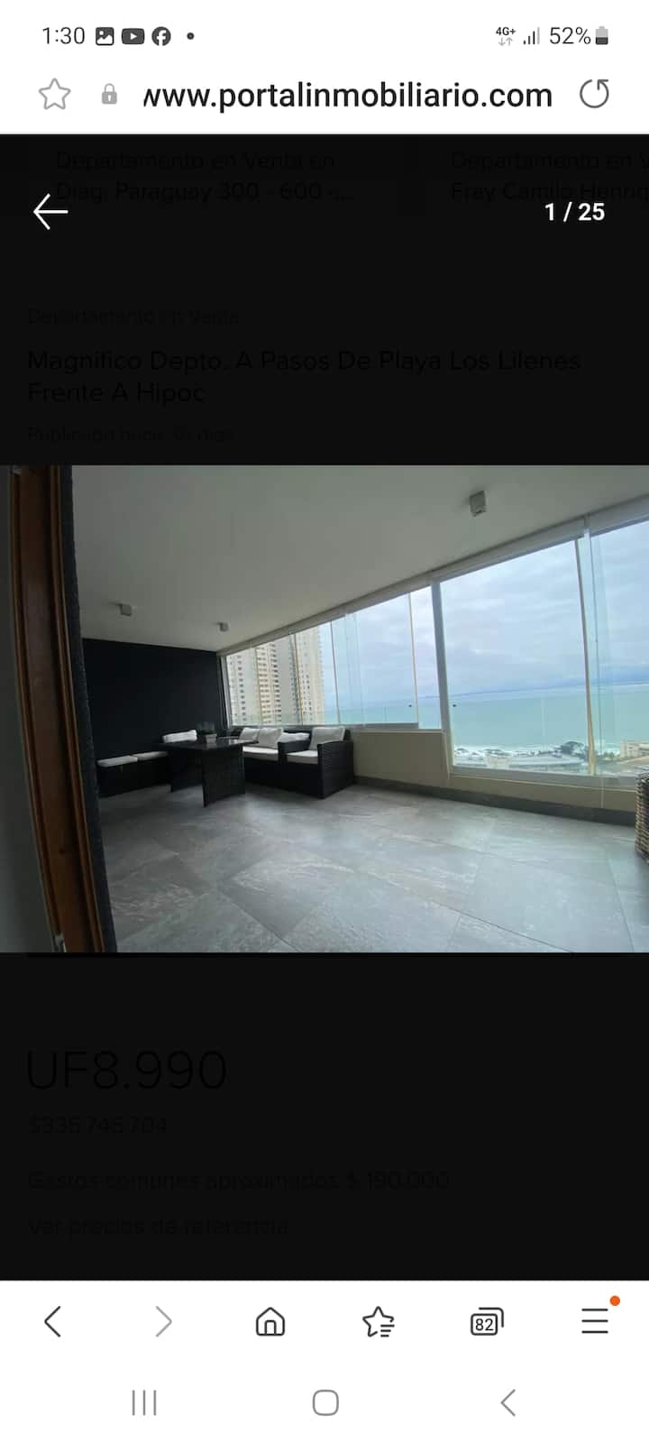 Lindo Depto Vista Al Mar Concon - Concón