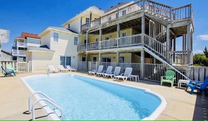 500ft To Beach, 10 Beds, Gameroom, Poolheat, Spa - Corolla, NC