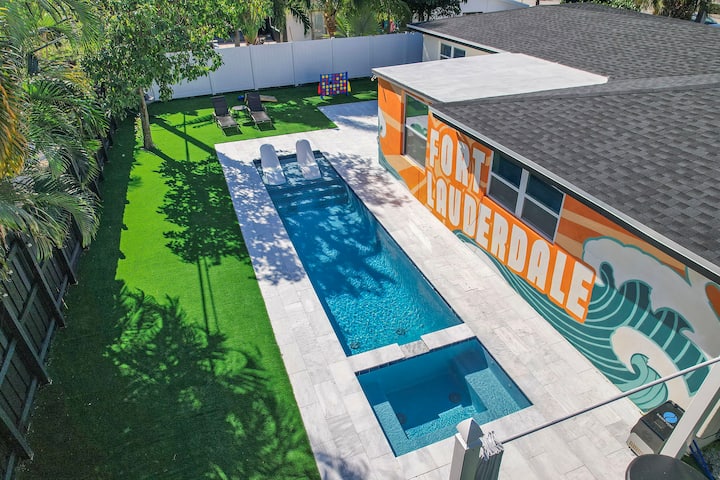 7 Mins To Beach | Heated Pool+ Hot Tub+ Games - Fort Lauderdale, FL