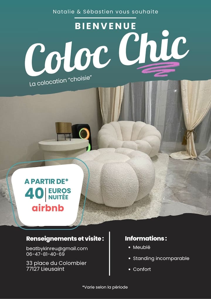 Chambre Moderne, Chic Et Confortable - Lieusaint