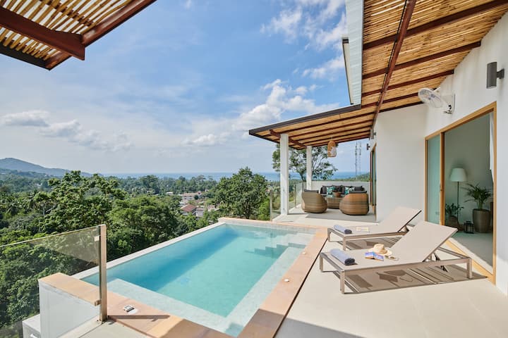 Modern 3br Villa | Ocean View, Salt Pool & Jacuzzi - Ko Tao