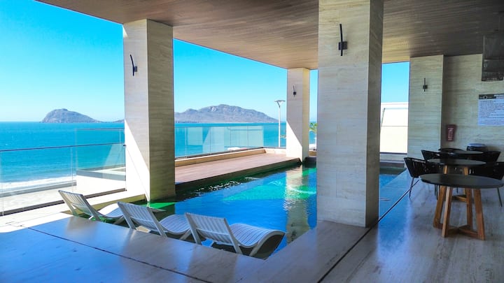 Grando 7b Vista Al Mar Delujo Malecón 2rec2baño - Mazatlán