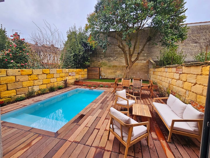 Villa 180m2, Bdx Centre, 4ch/8pers Piscine/jardin - Bordeaux