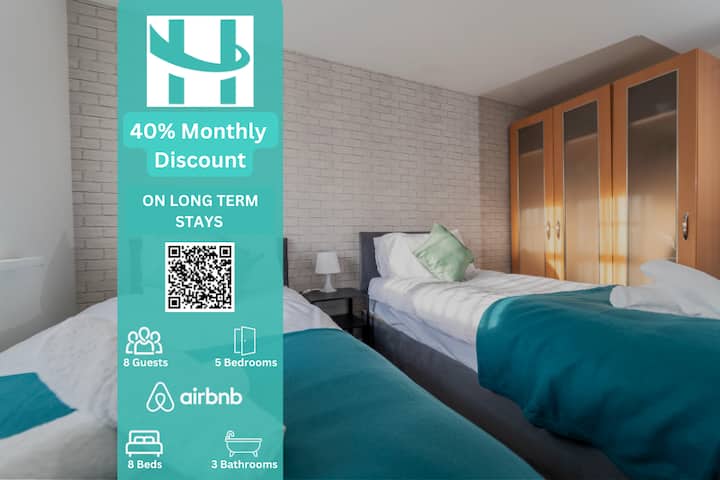 36%off Stays 7days+|5 Bed House|family|groups - Wolverhampton