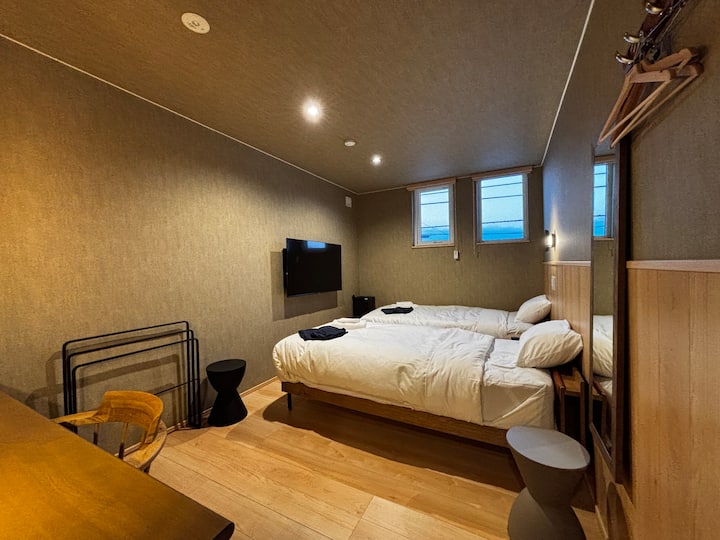 新規Open!富良野駅徒歩8分！『栞furano』ツインタイプ223 - Furano