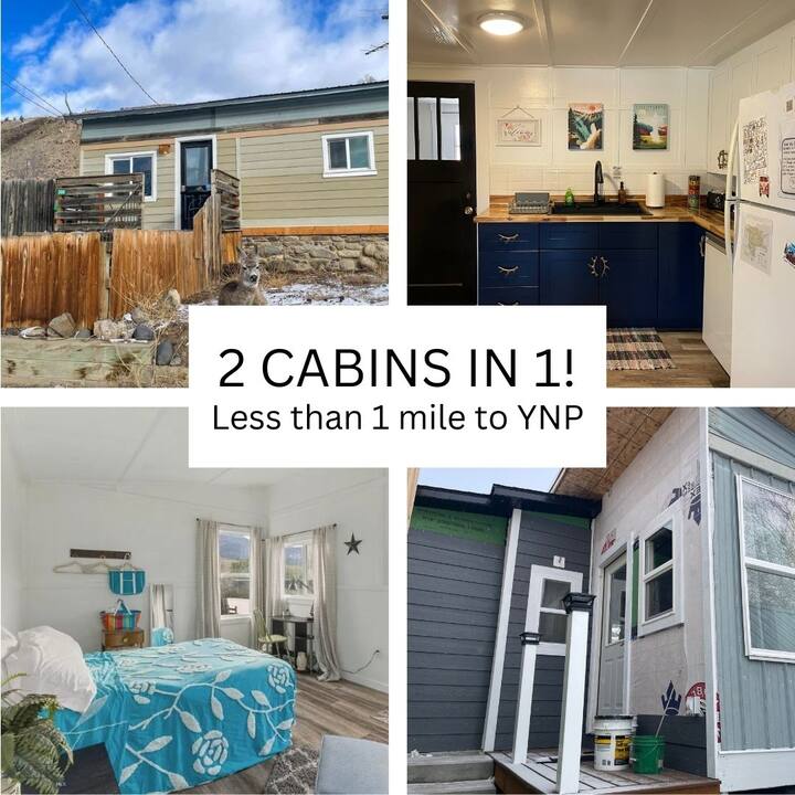 2 Cabins In 1! Sleeps 6, Steps From Ynp - Gardiner, MT
