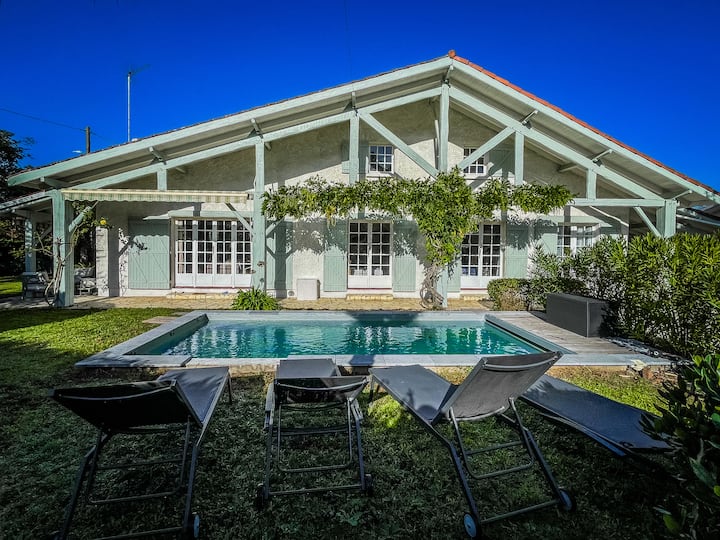 Ravissante Villa Cosy Avec Piscine Chauffée - Lanton