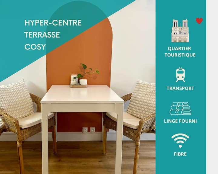 Hypercentre Gare Cosy Terrasse - Tours