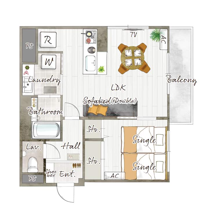 8 Min Walk From Shin-ekoda St! 1ldk / Max 4/he31 - Shinjuku City