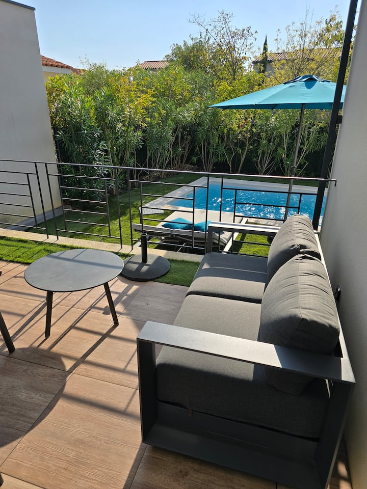 L’oasis Privée - 7 Invités & Piscine Chauffée - Montpellier
