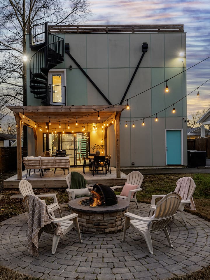 Luxe Stay Near Duke &Dt - Rooftop/firepit/games - Durham, NC