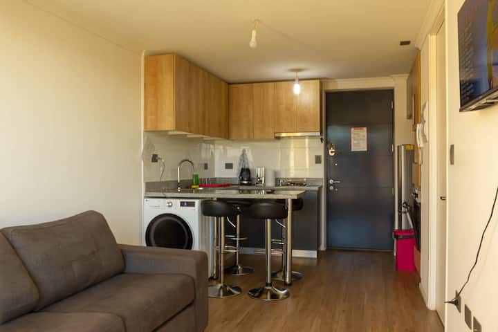 Moderno Depto Con 3 Camas, Vista, Y Parking Gratis - Concepción, Chile